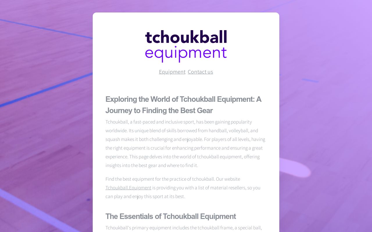 Tchoukball equipment